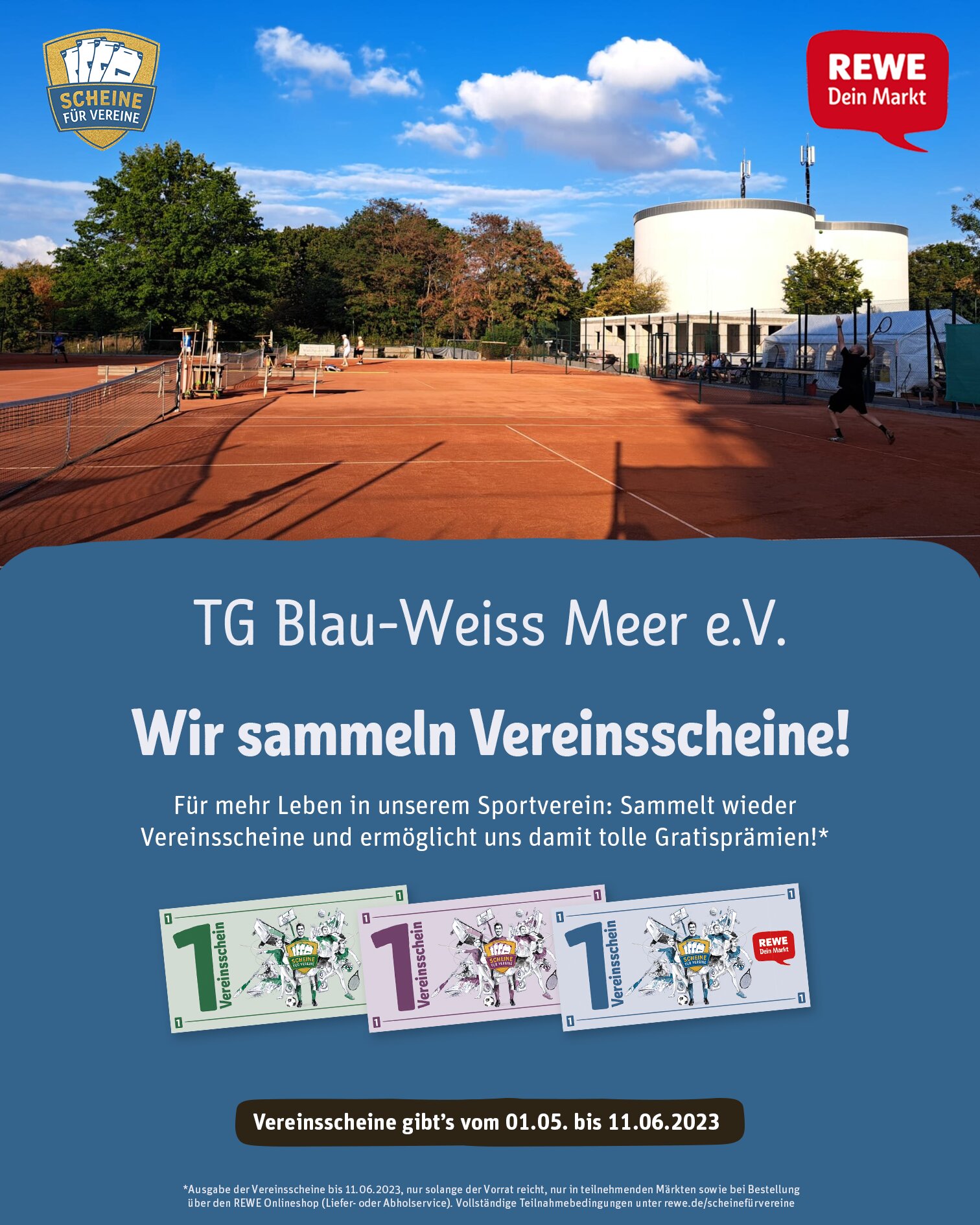 REWE Aktion „Scheine für Vereine“ – TG Blau-Weiss Meer e.V.